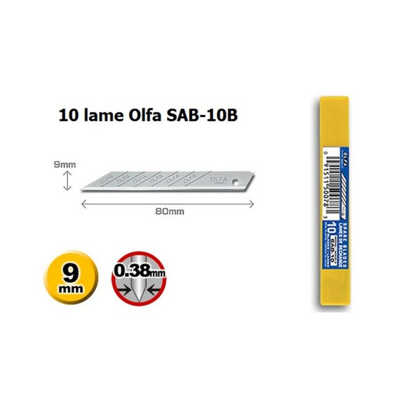 10 lame con inclinazione 30° Olfa SAB 10B - Utensileria Revelli