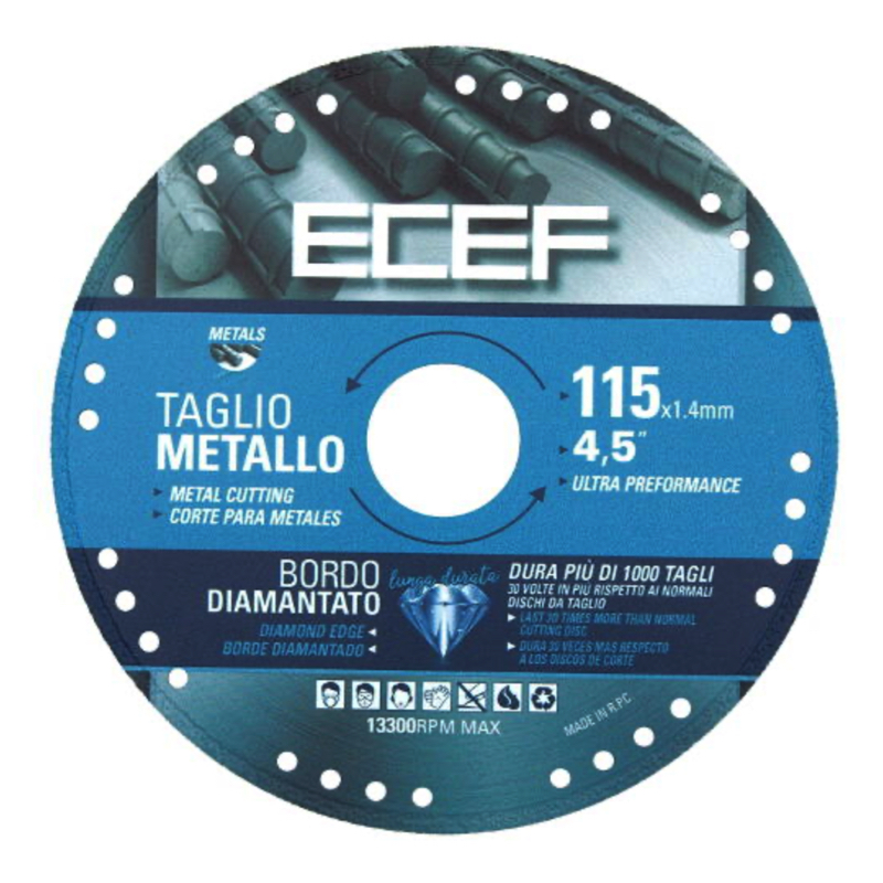 Disco diamantato taglio ferro - mm 115/125/230 - 4,5″/5″/9″ - Utensileria Revelli