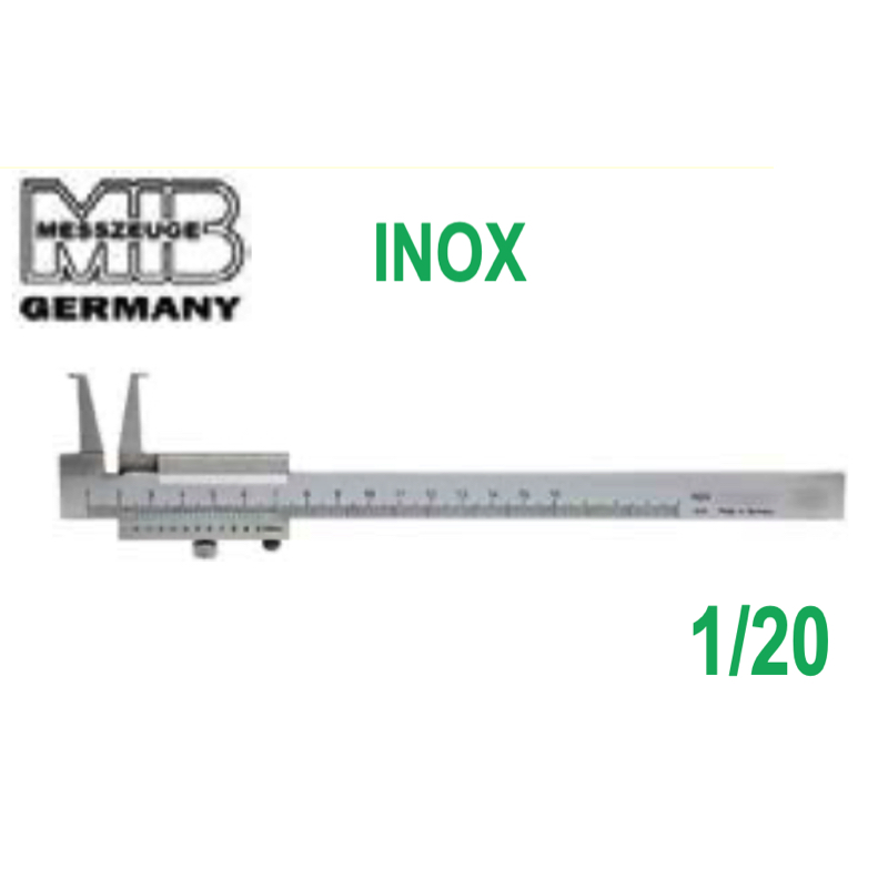 Calibro per scanalature interne in acciaio inox con scala 1/20 mm ...