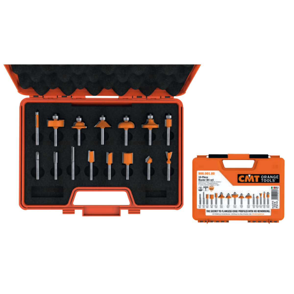 Set 15 Frese CMT Assortite per Elettrofresatrice - Gambo 6,35mm e 8mm ...